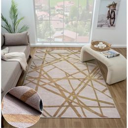 MyFlair Outdoorteppich &raquo;Nola, LAGERR&Auml;UMUNG!&laquo; rechteckig 10 mm H&ouml;he bedruckt, modernes Design, In- & Outdoor geeignet, waschbar beige Polyester B : 160cm 1 Stk