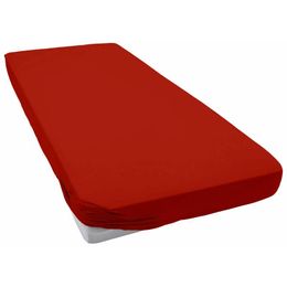 Estella Spannbettlaken &raquo;Jersey Topper aus Baumwolle mit Elasthan&laquo; f&uuml;r Topper bis 10 cm H&ouml;he rot Jersey, Obermaterial: 97% Baumwolle, 3% Elasthan B/L: 100cm x 