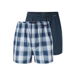 Schiesser Herren Weiter Boxer &raquo;Boxershorts Multipack&laquo; Eingriff mit Knopf, elastischer Bund, lockere Passform blau 9