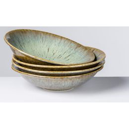 gipfelst&uuml;ck Suppenteller &raquo;Teller Set, Flussufer&laquo; Reaktivglasur au&szlig;ergew&ouml;hnlicher, visueller Farbverlauf, &Oslash; 21 cm blau Keramik 21cm
