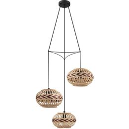 Eglo H&auml;ngeleuchte &raquo;Dondarrion&laquo; E27 Holzkorb geflochten, Natur, Braun, Vintage, Hygge, Boho, 1-flammig rot 3