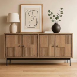Sit Sideboard &raquo;Kommode &ndash; Lamellen‐Front & kunstvolle Schnitzereien aus Massivholz&laquo; 1 Stk. tlg. Massives Sideboard mit Lamellen‐Front & kunstvollen 