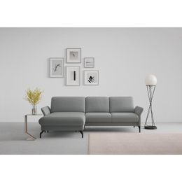 Sit & More sit&more Ecksofa &raquo;Fashion L-Form&laquo; wahlweise mit Kopfteilverstellung und Vorziehsitz, motorisch grau B/H/T: 253cm x 84cm x 165cm, Chenille, Recamiere 
