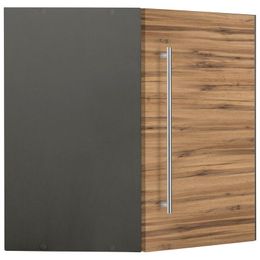 KOCHSTATION Eckh&auml;ngeschrank &raquo;KS-Samos&laquo; mit Metallgriff braun grafit, B/H/T: 60cm x 57cm x 34cm, T&uuml;ren: 1 Stk.