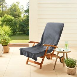 Dyckhoff Handtuch &raquo;Stuhlauflage / Liegeauflage&laquo; Schonbezug mit Einschubtasche grau Frottier, Frottier B/L: 60cmx130cm, 1 Stk., Frottier