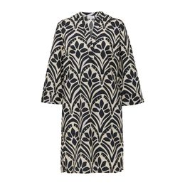 Comma Casual Identity Kleid Damen Gr&ouml;&szlig;e 40 beige / flieder / schwarz Sommerkleid