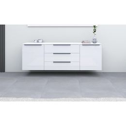 borchardt M&ouml;bel borchardt M&ouml;bel Sideboard &raquo;Tom, Kommode Breite 166cm, h&auml;ngend oder stehend mit Metallgriffen&laquo; 2 T&uuml;ren 3 Schubk&auml;sten, verstellbare Einlegeb&ouml;den wei&szlig; 