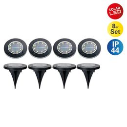 N&auml;ve n&auml;ve LED Solarleuchte &raquo;Kian - Solar-Erdspie&szlig; Wegeleuchte Gartenlampe&laquo; LED-Modul 8 Stk. Warmwei&szlig; Solar-Boden-Erdspie&szlig;, Set, Solar-Lampe, Bodenleuchte, 