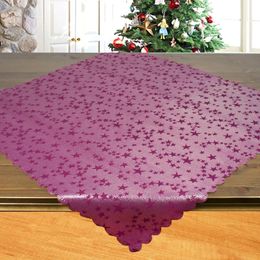 Delindo Lifestyle Mitteldecke &raquo;Sternchen allover&laquo; mit Lurex-Sternchen lila Polyester B/L: 80cm x 80cm, 1 Stk.