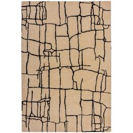 FLAIR RUGS Teppich &raquo;Theo&laquo; rechteckig 12 mm H&ouml;he Hoch-niedriger Flor in Wolle-Optik beige Kunstfaser B : 160cm 1 Stk., 12mm, L: 230cm