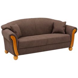 Home Affaire 3-Sitzer &raquo;Milano Vintage Breite 190cm, Federkern, bequem, Komfortsitzh&ouml;he 45cm&laquo; mit Federkern, Bezug in Lederoptik, incl. Zierkissen 