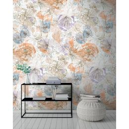A.S. Cr&eacute;ation Fototapete &raquo;Aquarell Dreams Blumen-Tapete Mustertapete Aquarellfarben Blumen&laquo; matt glatt Vliestapete Landhaus f&uuml;r Schlafzimmer K&uuml;che Wohnzimmer Blumen