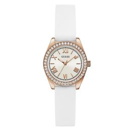 Guess Damen Quarzuhr &raquo;Guess-MINI LUNA GLITZ&laquo; Armbanduhr, Damenuhr, Silikonarmband, analog Einheitsgr&ouml;&szlig;e