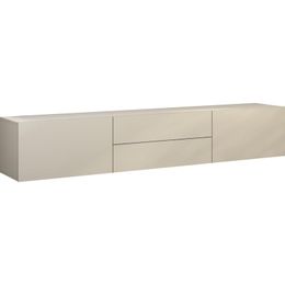 borchardt M&ouml;bel borchardt M&ouml;bel Lowboard &raquo;Sophia, TV-Schrank Breite 200 cm&laquo; Breite 200 cm mit 2 Klappen und 2 Schubk&auml;sten, stehend und h&auml;ngend beige Holzwerkstoff B/H