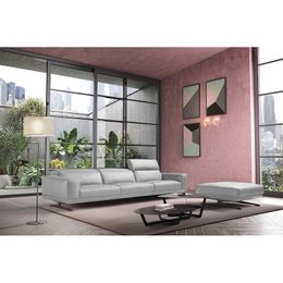 Egoitaliano 3-Sitzer &raquo;Gloria, super bequem, hochwertige Verarbeitung, edles Design, Megasofa&laquo; beidseitig verstellbare R&uuml;ckenelemente, mit Designmetallf&uuml;&szlig;en grau 