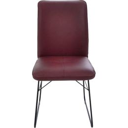 K+w Komfort & Wohnen K+W Komfort & Wohnen Kufenstuhl () 1 Stk.Drahtgestell in Metall schwarz, Griff am R&uuml;cken, Steppung im Sitz rot B/H/T: 46cm x 91cm x 62cm, 1 Stk., 