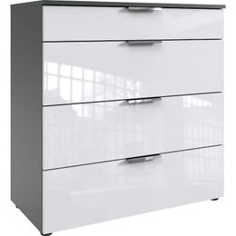 wimex Schubkastenkommode &raquo;level36 D by fresh to go&laquo; mit soft-close Funktion und Lackfronten, 4 Schubladen, Kommode hoch grau Holzwerkstoff B/H/T: 81cm x 