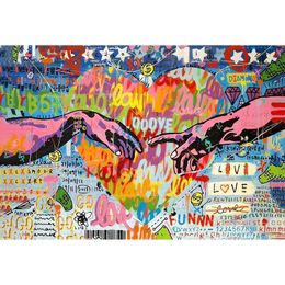 Leinwandbild &raquo;Street Art Adam auf Keilrahmen gespannt&laquo; 1 Stk. tlg. Kunstdruck Wandbild Bild in verschiedenen Formaten bunt Leinen B/H/T: 120cm x 80cm 