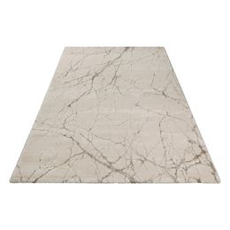Wecon Home Teppich &raquo;Linus&laquo; rechteckig 18 mm H&ouml;he Gewebt, Hoch-Tief, pflegeleicht, Marmor Optik, Scandi, Wohnzimmer beige Kunstfaser B : 80cm 1 Stk., 