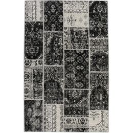 GUTMANN FACTORY Hochflor-Teppich &raquo;Puffy 63698&laquo; rechteckig 100 mm H&ouml;he Vintage Design schwarz Baumwolle, Kunstfaser B : 170cm 1 Stk., 100mm, L: 240cm