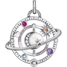 Thomas Sabo Damen Thomas Sabo Kettenanh&auml;nger &raquo;Schmuck Silber 925 Anh&auml;nger Planetenring mit Umlaufbahnen&laquo; mit Glas-Keramik Stein, Zirkonia, Korund und 