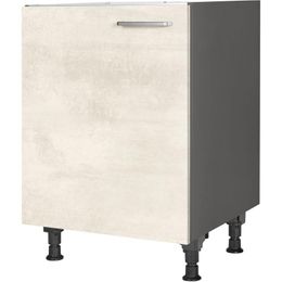 Nobilia Sp&uuml;lenschrank &raquo;"Riva", Ausrichtung w&auml;hlbar, vormontiert, in den Breiten&laquo; 45 und 60 cm, mit h&ouml;henverstellbaren Sockelf&uuml;&szlig;en wei&szlig; B/H/T: 60cm x 