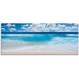 Artland Glasbild &raquo;Gro&szlig;artige Strandlandschaft&laquo; Strand 1 Stk. tlg. in verschiedenen Gr&ouml;&szlig;en blau B/H/T: 125cm x 50cm, Glasbild Strand, 1 Stk.