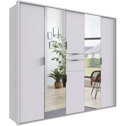 wimex Dreht&uuml;renschrank &raquo;Moldau Kleiderschrank mit Spiegel Schlafzimmerschrank&laquo; wei&szlig; Holzwerkstoff B/H/T: 225cm x 208cm x 58cm, PREMIUM