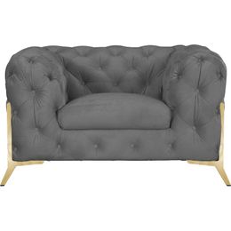 Home Affaire Chesterfield-Sessel &raquo;Amaury Sessel&laquo; aufw&auml;ndige Knopfheftung, moderne Chesterfield Optik, Fu&szlig;farbe w&auml;hlbar grau Struktur (100% Polyester9;