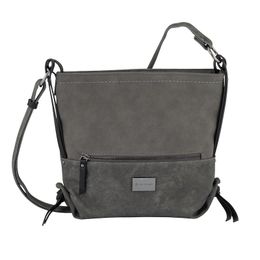 Tom Tailor Damen Tom Tailor Umh&auml;ngetasche &raquo;ELIN&laquo; mit seitlichen Zierb&auml;ndern grau B/H/T: 28,5cm x 26cm x 9cm