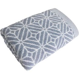 Framsohn frottier Duschtuch &raquo;Design Jaquard Raute Badetuch&laquo; mehrfarbig gewebtem Saum, hergestellt in &Ouml;sterreich wei&szlig; Jacquard-Walkfrottier, 