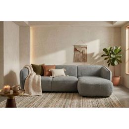 Home Affaire Ecksofa &raquo;OSTRUP Rundsofa, L-Form, Naturt&ouml;ne, Boucle oder Chenille&laquo; Breite 280 cm, organische Form mit sanften Rundungen grau 100% 