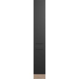 Flex-Well Apothekerschrank &raquo;Capri&laquo; 1 Stk. tlg. (B x H x T) 30 x 200 x 57 cm, mit 5 Ablagen schwarz Holzwerkstoff Endgrain Oak, B/H/T: 30cm x 200cm x 57,1cm