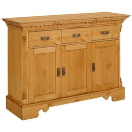 OTTO home Sideboard &raquo;Milan&laquo; Kommode, Breite 140 cm beige Massivholz B/H/T: 140cm x 100cm x 47cm, 3 Stk., Kiefer, 3 Stk.