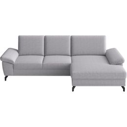 Sit & More sit&more Ecksofa &raquo;Chelsea L-Form, B: 264 cm, mit Armteil-& Sitztiefenverstellung&laquo; optional Schlaffunktion und Bettkasten grau 100% Polyester B/H/T: 