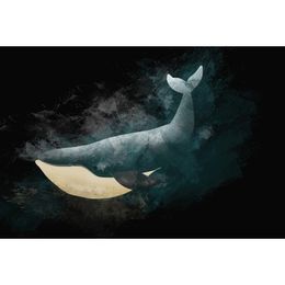 Livingwalls living walls Fototapete &raquo;ARTist Wal Dark&laquo; Vlies, Wand, Schr&auml;ge blau Vlies B/L: 4m x 2,7m