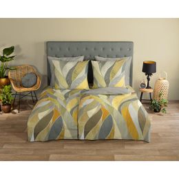 Good Morning Wendebettw&auml;sche &raquo;Yellowst&laquo; 2 Stk. 100% Baumwolle, Renforc&eacute;, Rei&szlig;verschluss, Wendeoptik, modern gelb Renforc&eacute;, Obermaterial: 100% 