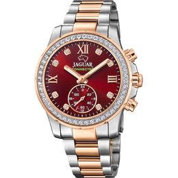 Jaguar Damen Chronograph &raquo;Connected&laquo; Armbanduhr, Damenuhr, Saphirglas, Stoppfunktion, Swiss Made rosa Einheitsgr&ouml;&szlig;e