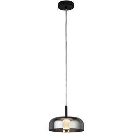 Searchlight H&auml;ngeleuchte &raquo;Frisbee Pendant - Black Metal & Smoked Glass&laquo; LED-Modul 1 Stk. Warmwei&szlig; schwarz 1, &Oslash; 30cm H: 21cm, 1 Stk.