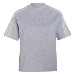 adidas Sportswear Funktionsshirt 'ADIDAS KIT 3-STRIPES' Damen Gr&ouml;&szlig;e XL hellgrau / silber / offwhite