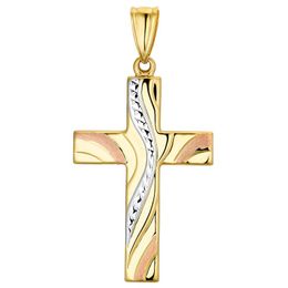 Amor Kreuzanh&auml;nger &raquo;9038596&laquo; rosa Gelbgold 585, 1,5 g