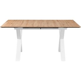 set one by Musterring Esstisch &raquo;New Atlanta&laquo; Platte rechteckig mit schweizer Kante, ausziehbar, Gestell in X-Form wei&szlig; B/H/T: 190cm x 76cm x 90cm, 
