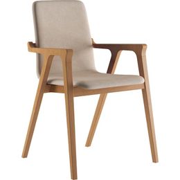 Home Affaire Armlehnstuhl &raquo;AXA&laquo; (Set) 1 Stk. beige Polyester B/H/T: 58cm x 88cm x 57cm, 1 Stk., Microfaser Veloursoptik