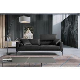 Egoitaliano 2,5-Sitzer &raquo;Masu, Designsofa mit erstklassigem Sitzkomfort, Breite 218cm&laquo; inkl. 2 Kissenrollen, R&uuml;ckenelemente manuell verstellbar, Metallf&uuml;&szlig;e schwarz