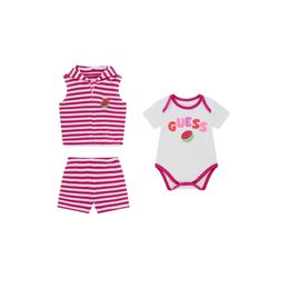 GUESS KIDS Set 'GUESS KIDS SET HOODED VEST + SS BODY + SHORTS Completi' M&auml;dchen Gr&ouml;&szlig;e 62 pink
