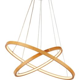 Searchlight H&auml;ngeleuchte &raquo;x Eternity Pendant - Natural Bamboo & Gold Metal&laquo; LED-Modul 1 Stk. Warmwei&szlig; braun 2, &Oslash; 50cm H: 170cm, 1 Stk.