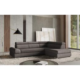 Sit & More sit&more Ecksofa &raquo;Broadway L-Form&laquo; mit verstellbaren Kopfteilen, wahlweise mit Schlaffunktion grau 100% Polyester B/H/T: 270cm x 79cm x 213cm, Luxus-