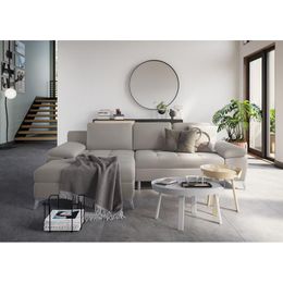 Sit & More sit&more Ecksofa &raquo;Latigo L-Form&laquo; mit Recamiere, wahlweise mit Schlaffunktion und Bettkasten grau B/H/T: 270cm x 163cm, Luxus-Microfaser, Recamiere 
