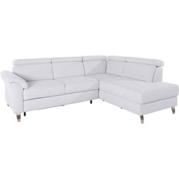 Sit & More sit&more Ecksofa &raquo;Arngast L-Form&laquo; inklusive Kopfteilverstellung und Federkern silber B/H/T: 245cm x 84cm x 194cm, Struktur, Ottomane rechts, ohne 