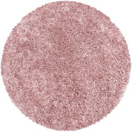 Ayyildiz Teppiche Hochflor-Teppich &raquo;SYDNEY 3000&laquo; rund 30 mm H&ouml;he Shaggy, Langflor, uni, auch in rund, Wohnzimmer rosa Polypropylen (PP) &Oslash; 80cm 1 Stk., 30mm, &Oslash; 80cm